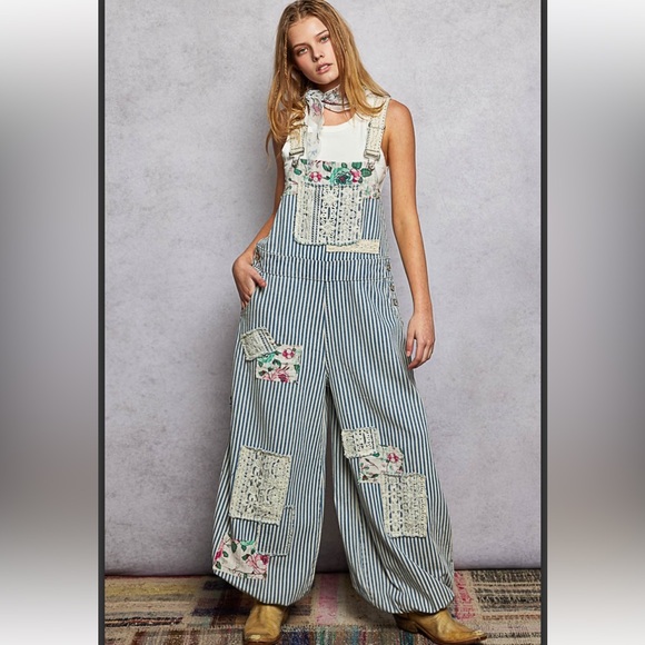 POL | Pants & Jumpsuits | 20 Pol Striped Jogger Style Overalls | Poshmark